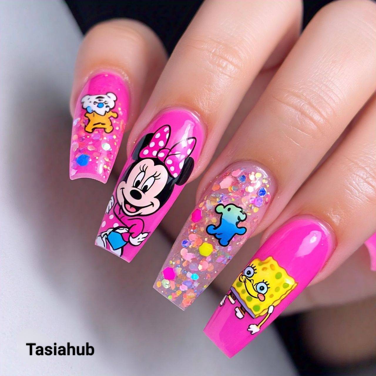 20 Stylish Pink Acrylic Coffin Nail Designs - Tasiahub