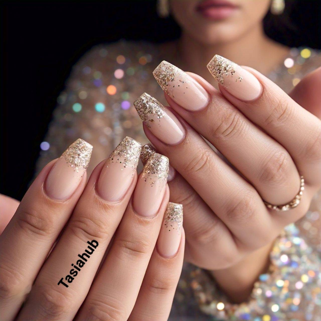 20 Classy Champagne Nails Trend - Tasiahub