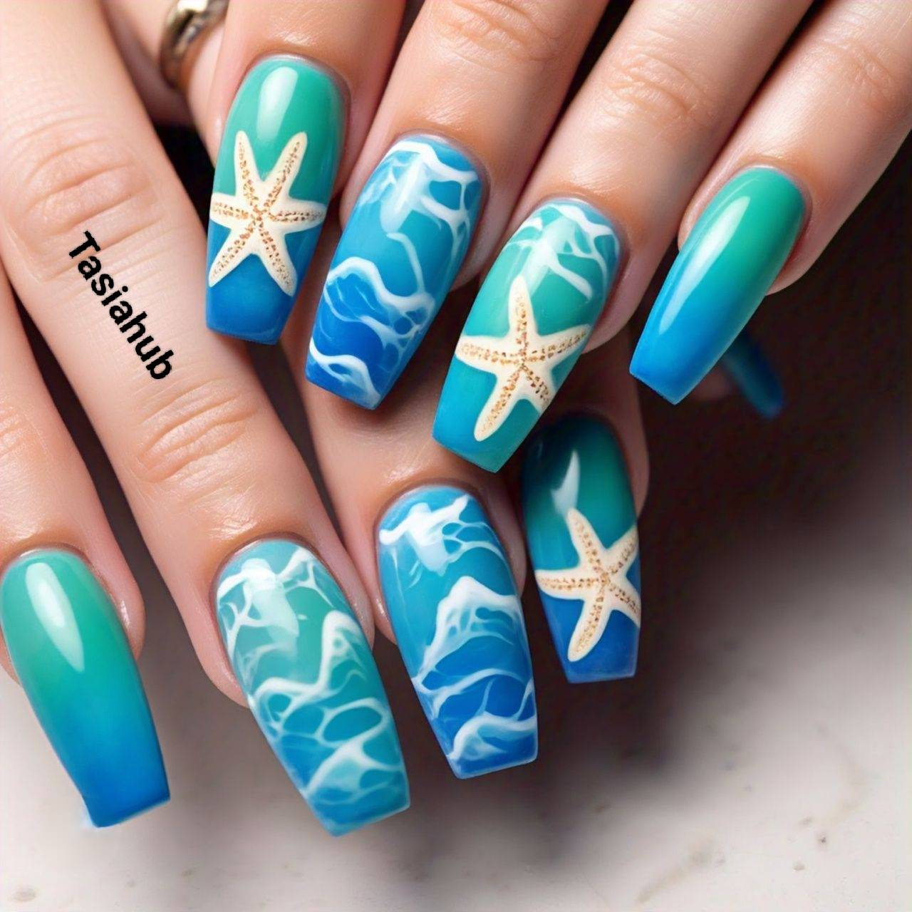 40 Elegant Sea Inspired Nails You Need To Recreate - Tasiahub