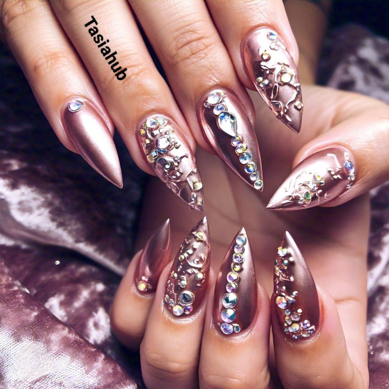 20 Swarovski Nails You'll Love - Tasiahub