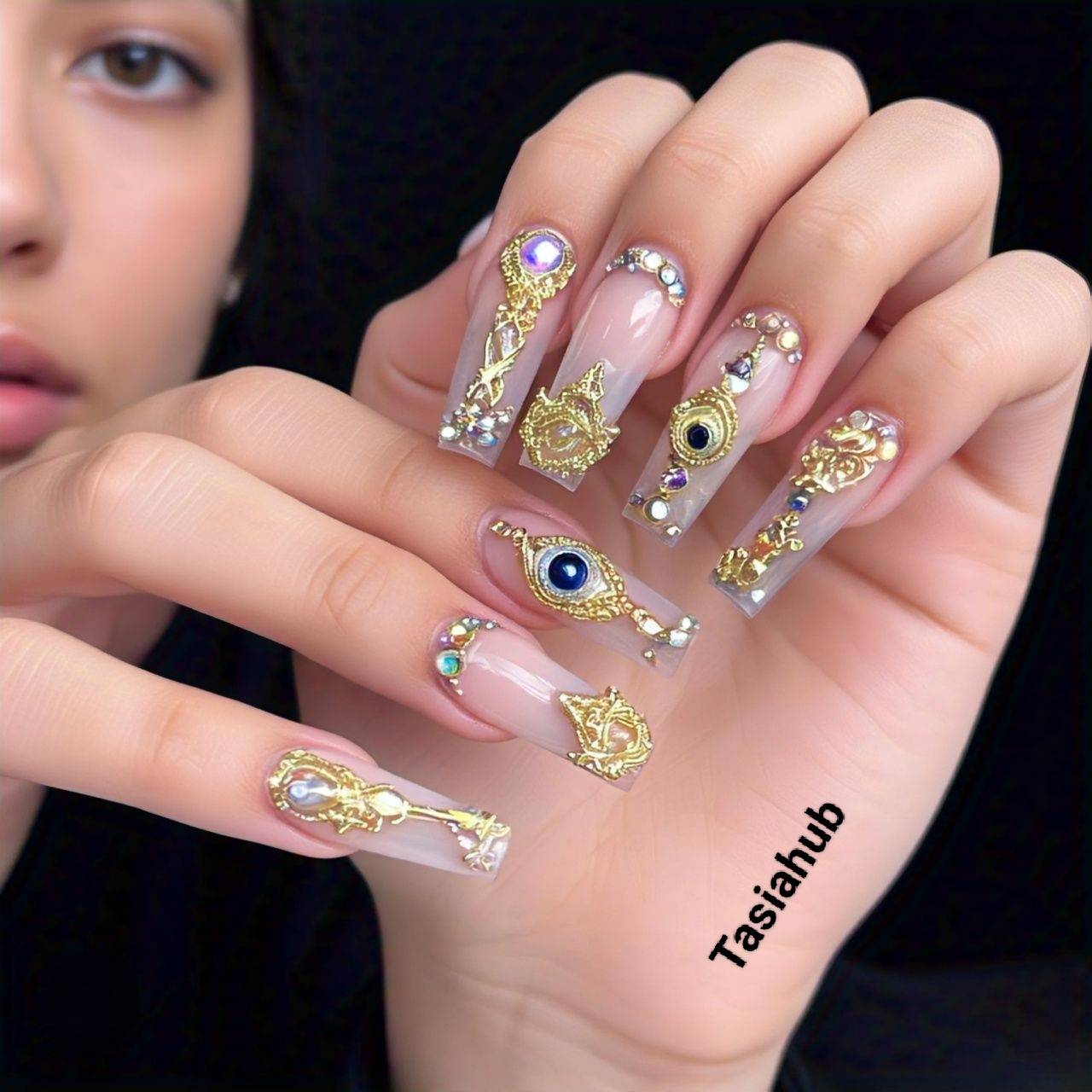 20 Swarovski Nails You'll Love - Tasiahub
