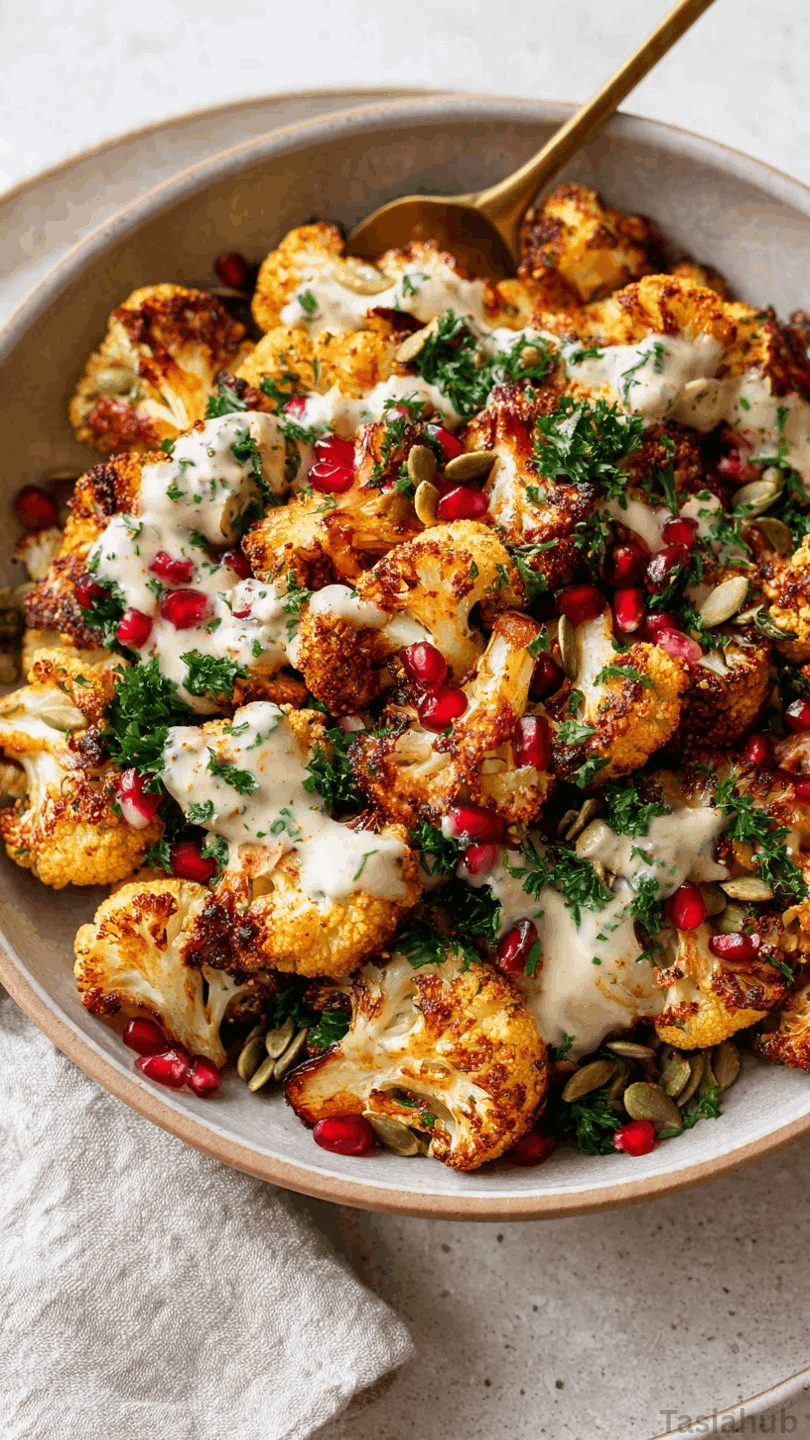 Roasted Cauliflower Tahini Salad - Tasiahub